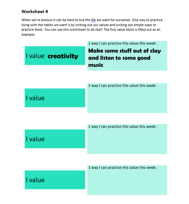 Worksheets for Obsessive Compulsive Disorder, Anxiety, and Depression ...